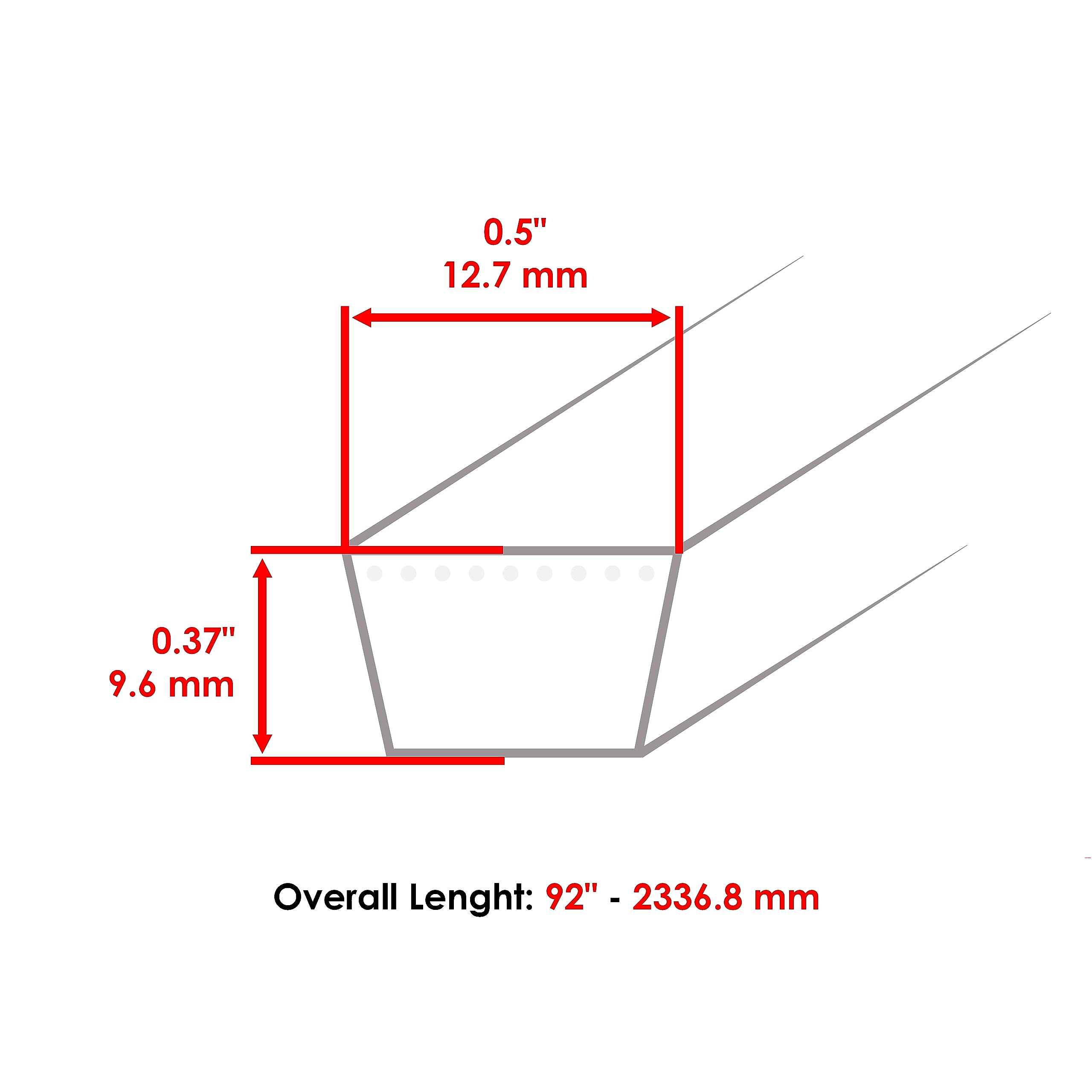 Caltric 539103013 Deck 48" Belt Compatible with Husqvarna Ez4824 Ez5224 Ez5225 Ezc4824 5/8" X 133"