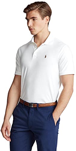 POLO RALPH LAUREN Men's Big and Tall Short Sleeve Pima Soft-Touch Polo Shirt (4XB, WhiteSigPny)