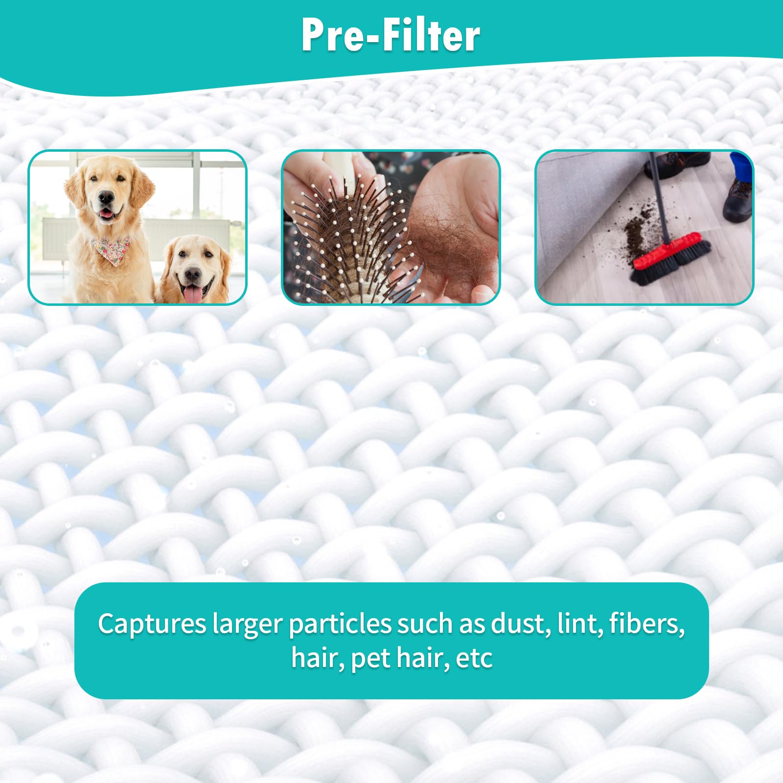DerBlue 2PCS True HEPA Replacement Filter Compatible with PuroAir 240 Puri-fier,3-in-1 True HEPA Filter Replacement Model 14