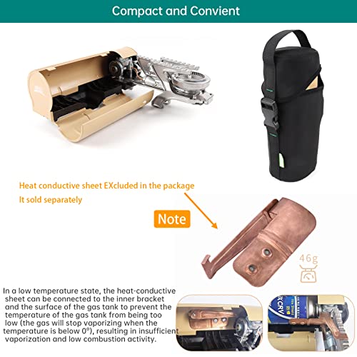 BRS Portable Butane Stove Foldable Camping Home Gas Burner with Carrying Bag (BRS-99) (Khaki)