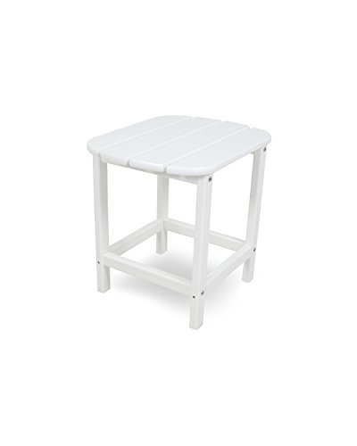 POLYWOOD R100WH Presidential Rocking Chair, White & SBT18WH South Beach 18" Outdoor Side Table, White