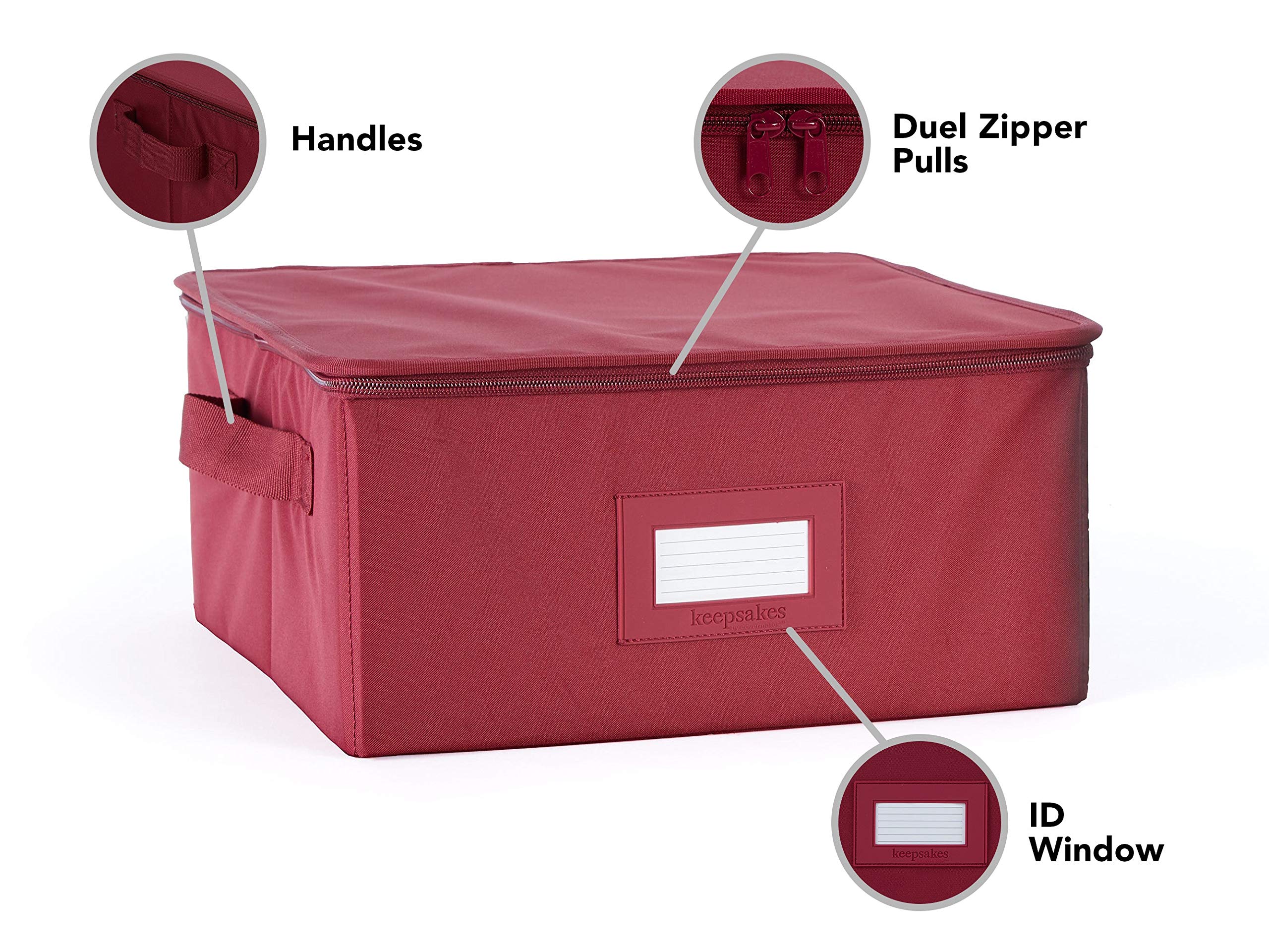 Covermates Keepsakes - Zip-Top Storage Box - Heavy Duty Polyester- Reinforced Handles - Stackable Design - Indoor Storage-Scarlett Red
