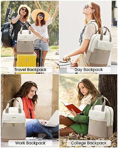 LOVEVOOK Laptop Backpack for Women, Cute Laptop Bag with USB Port, Waterproof Travel Work Backpack Purse, Anti-Theft College Backpacks Casual Computer Daypack Nurse Teacher Bag