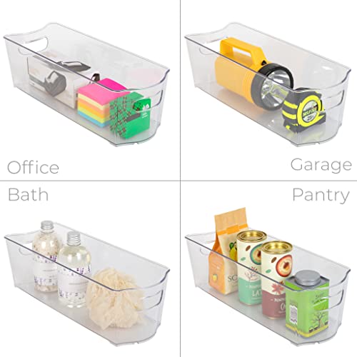 Smart Design Stackable Refrigerator Organizer Bins for Fridge Storage β Clear, 6 x 16 in., Set of 8 β Fridge Organization and Storage Bins with Handles for Easy Living β BPA-Free Plastic