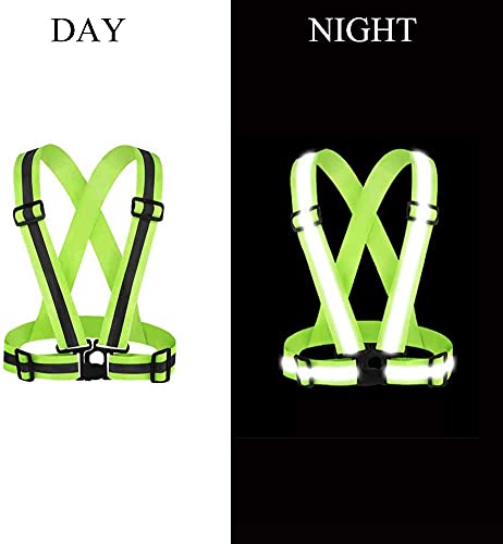 FEimaX Reflective Vest 2 Pack with High Visibility Adjustable Straps for Running, Jogging, Cycling, Hiking, Multicolor