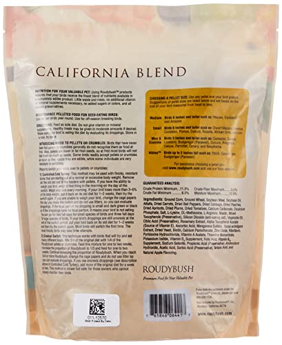 RoudyBush California Blend Bird Food, Mini, 44-Ounce