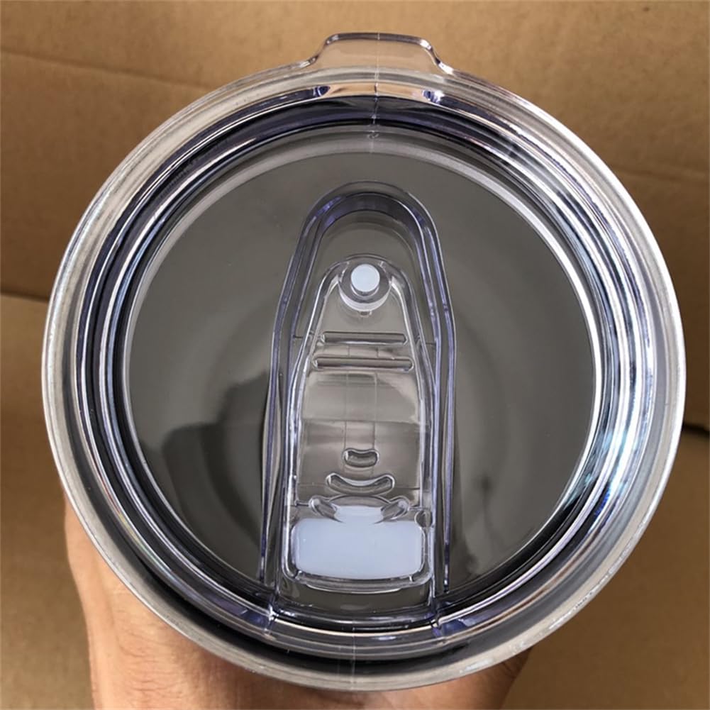 EYAKEG 20oz Tumbler Replacement Lids 1 Pack,3in Cup Mouth Compatible with YETI Rambler and More Tumbler Cups,Spill Proof Splash Resistant Silicone Sliding Covers., transparent