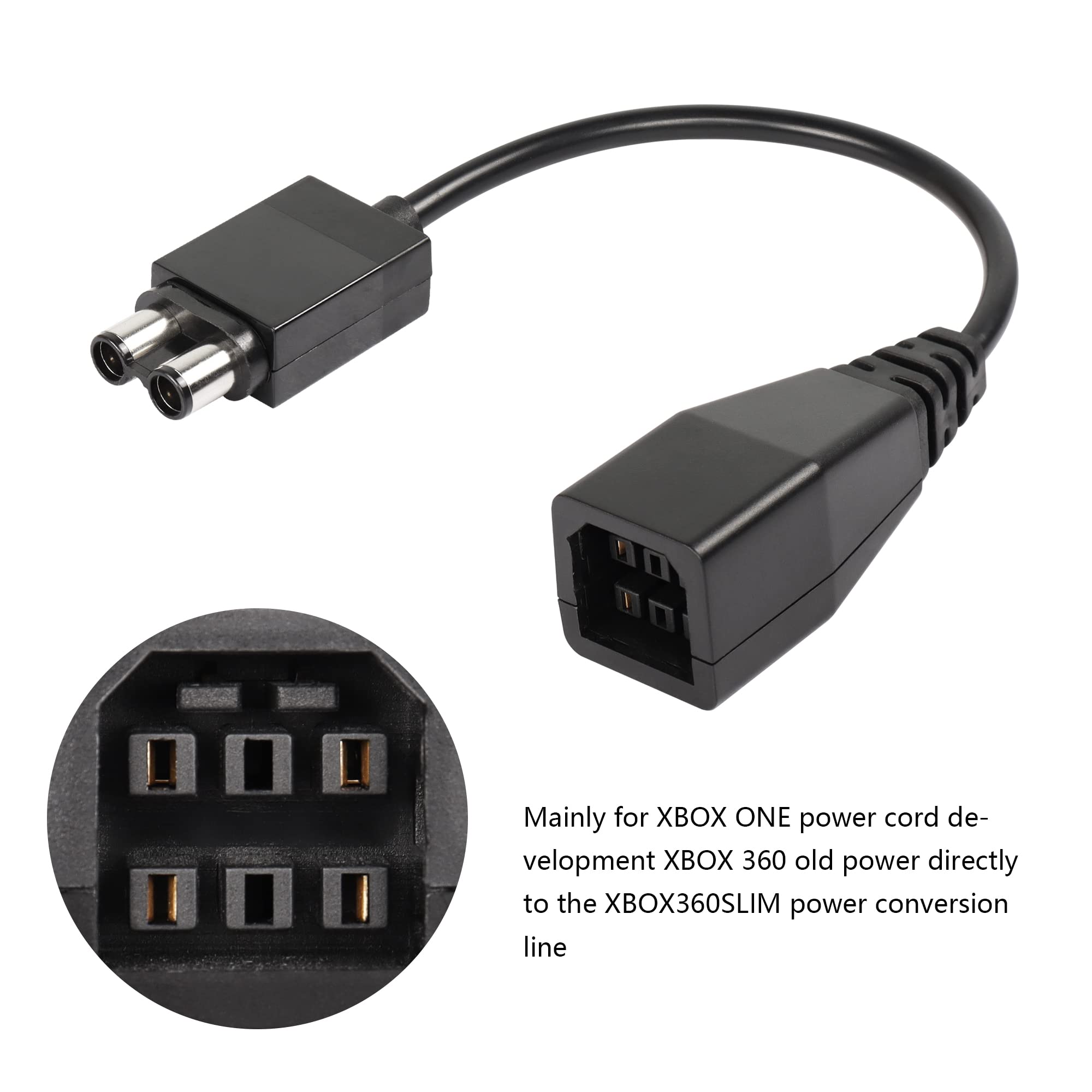 CERRXIAN 0.5ft Power Supply for Xbox 360 to Xbox 360 One Power Conversion Cable Adapter(360-one)