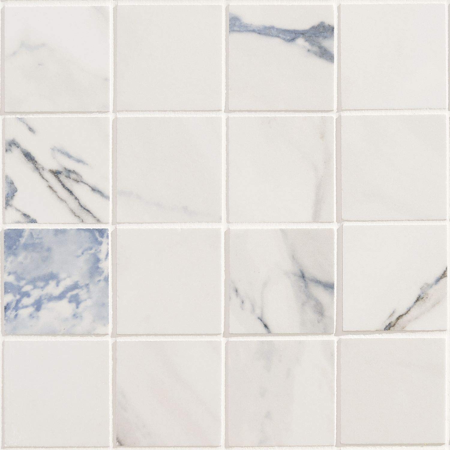Calacatta Indigo 12 in. x 12 in. Matte Marble Look Porcelain Backsplash, Kitchen, Bathroom, Floor and Wall Mosaic Tile (1 Sq. Ft. / Sheet)