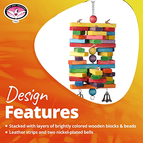 Super Bird Creations SB477 XL Woodpile Bird Toy, Large/XL Bird Size, 19" x 8"