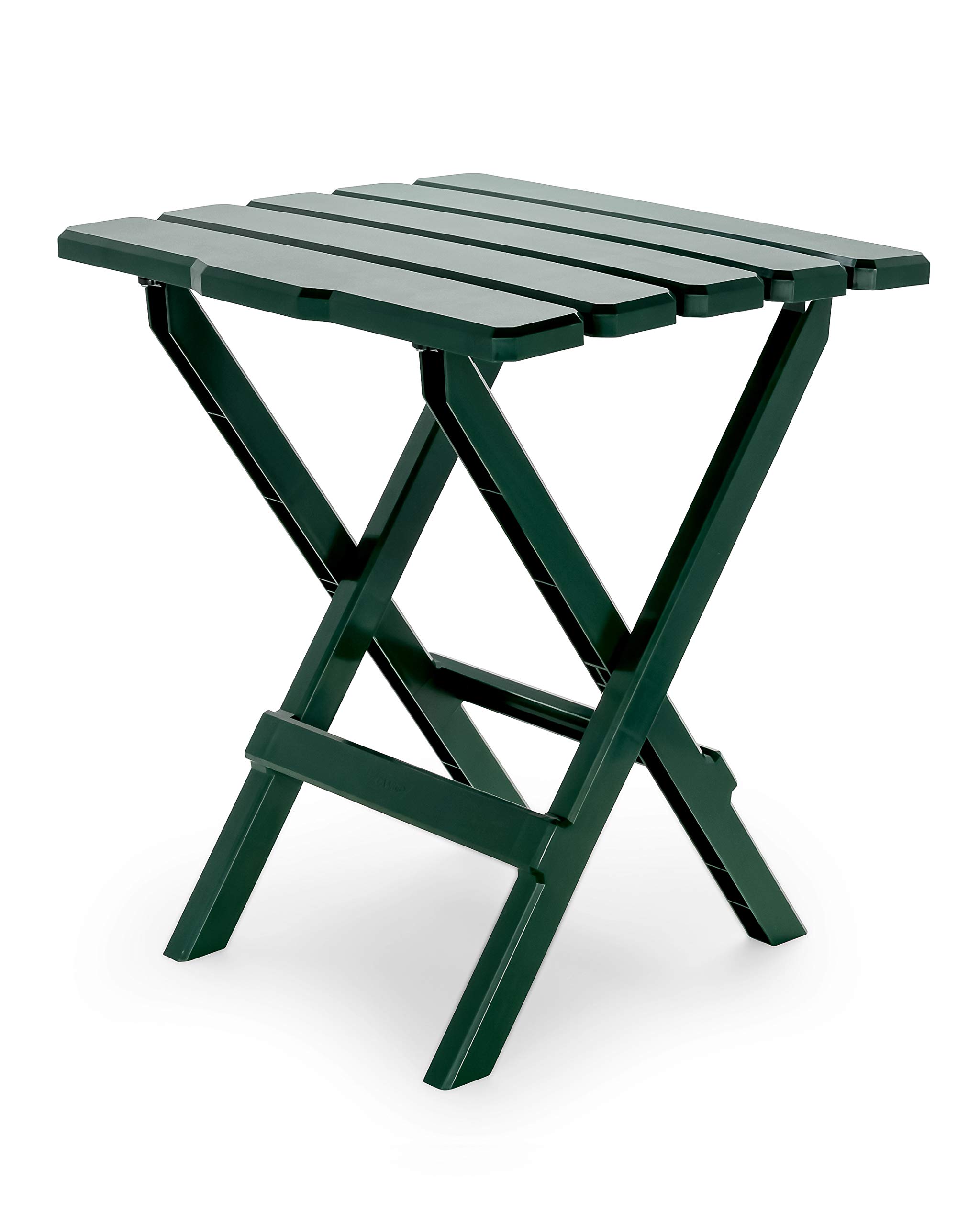 Camco Large Adirondack Portable Outdoor Folding Side Table - Perfect for The Beach, Camping, Picnics, Cookouts and More - Weatherproof and Rust Resistant - Green (21037)