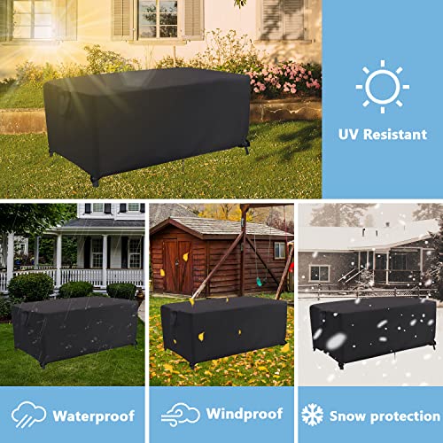 Jungda Outdoor Dining Table Cover,60 Inch Rectangle Patio Dining Table Cover,Waterproof Outside Table Cover Furniture Cover - 60 X 38 X 28 Inch