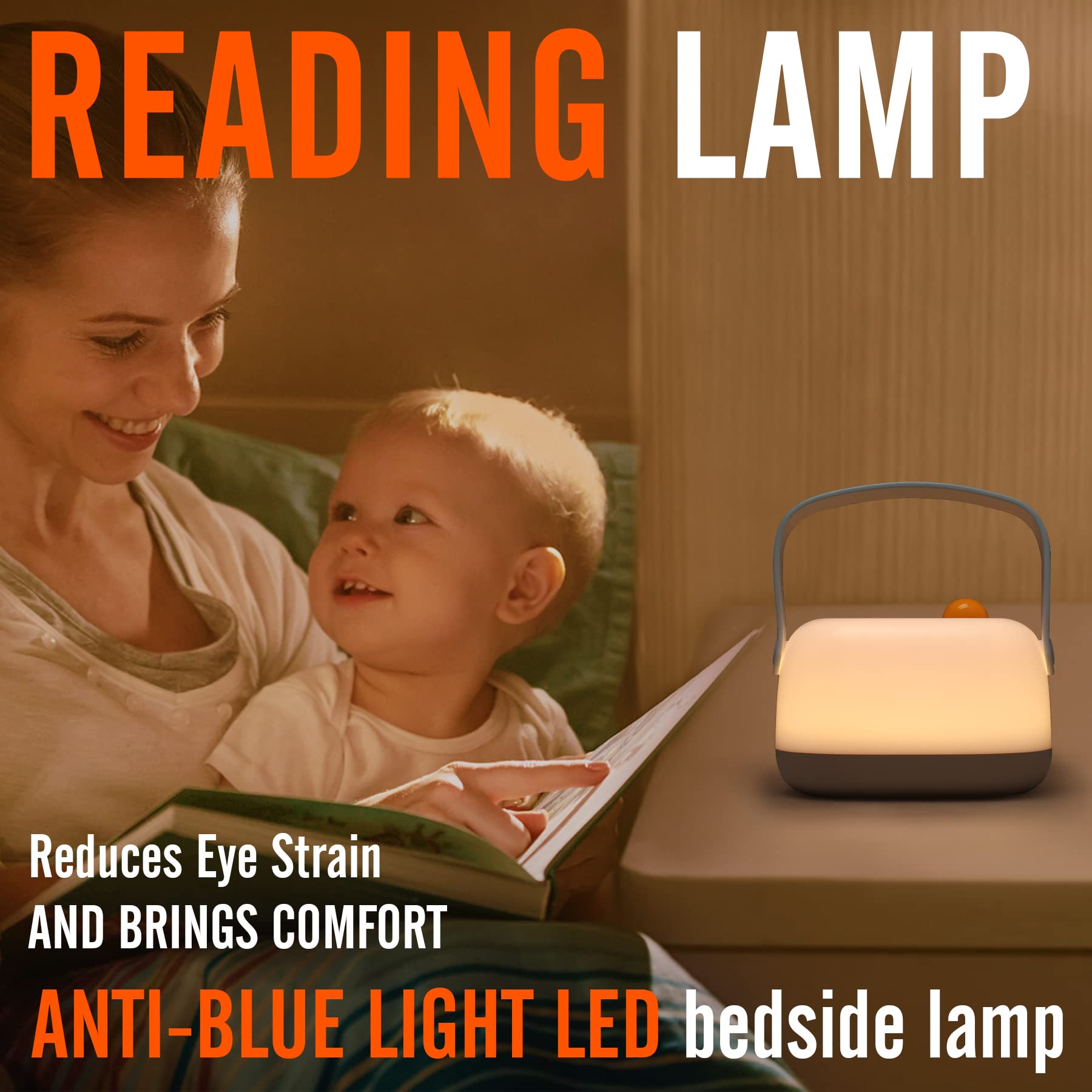 Night Light for Kids-Baby Night Light, 3000K Gentle Light Perfect for Night While Nursing and Changing Baby, Stepless Dimmable, Soft Silicone Strap for Baby to Exercise Grip Ability