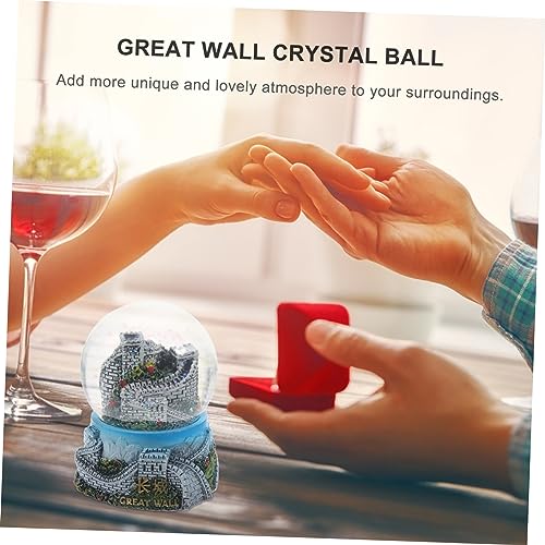 NOLITOY 1pc Great Wall Crystal Ball tablescape Decor Christmas Ornaments Chinese Decor Clear Snow Globe Crystal Snow Globe Nativity Snowglobe Tourist Attractions Crystal Ball Water Desktop