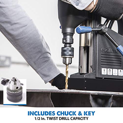 Evolution Heavy Duty 1-1/8 inch Industrial Magnetic Drill With Carry Case - S28MAG