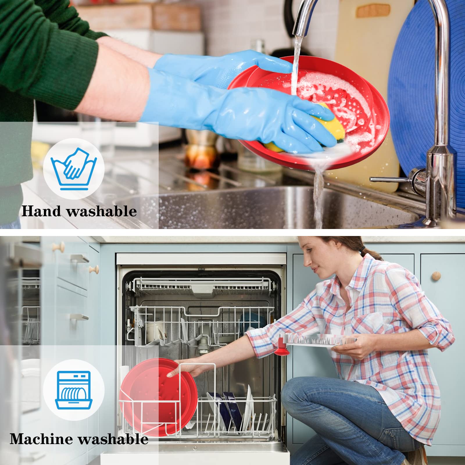 Chicken Shredder, 9.8" Visible Meat Shredder with Anti-slip Suction Cup and Brushes Heat Resistant Safe Chicken Shredder Tool Twist Chicken Shred Machine for Cooked Beef Chicken Vegetable Salad (Red)