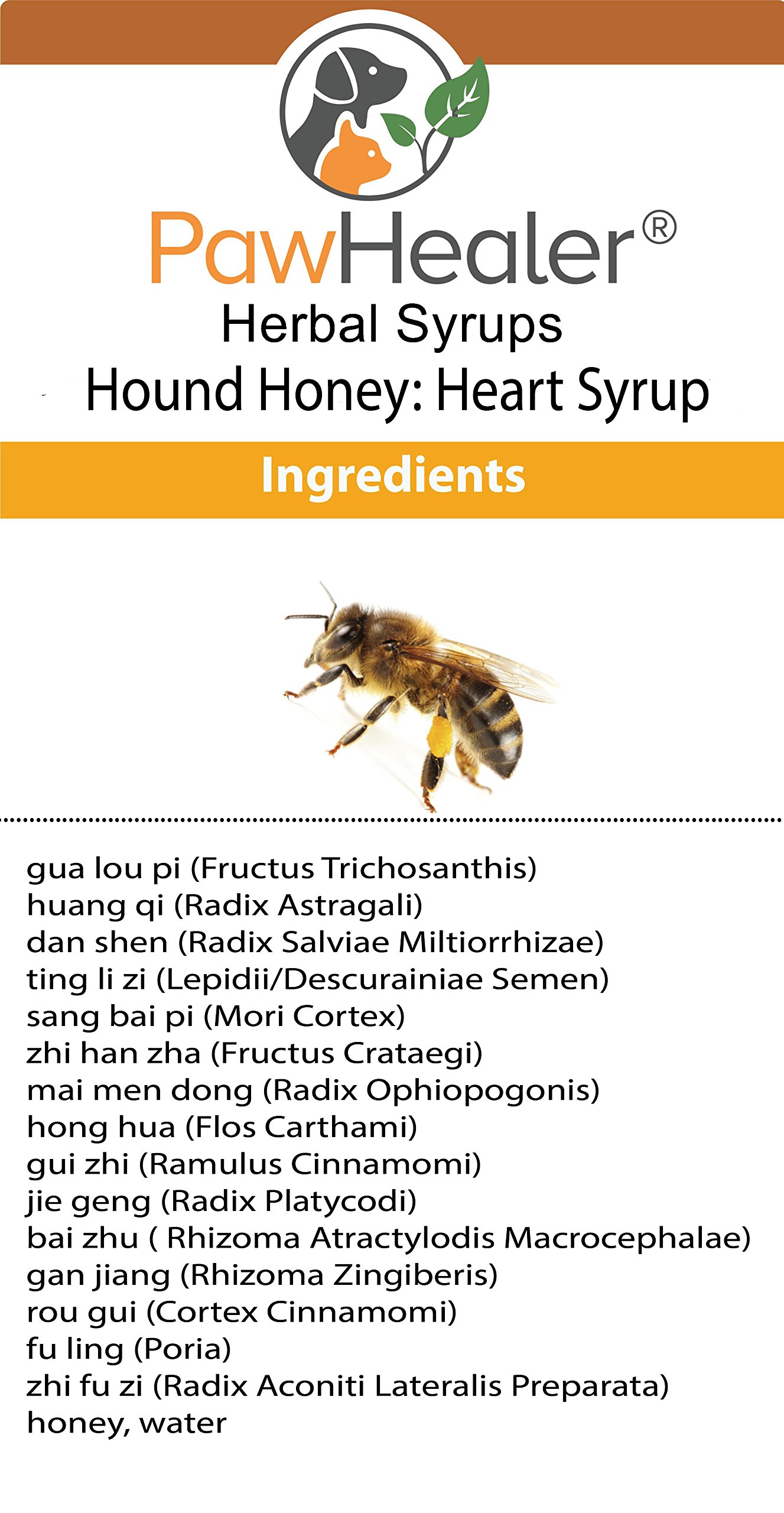 Heart Support - Bundle - Heart-Yang Vacuity (CHF) - 50 Grams Herbal Powder + Hound Honey: Heart Syrup - 5 fl oz (150 ml) - Coughing, Gagging, Wheezing Due to Heart Condition - Remedy for Dogs & Pets…