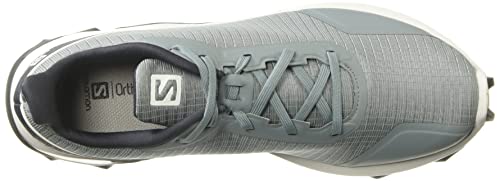 Salomon Women's ALPHACROSS Hiking Shoe, Lead/White/India Ink, 12