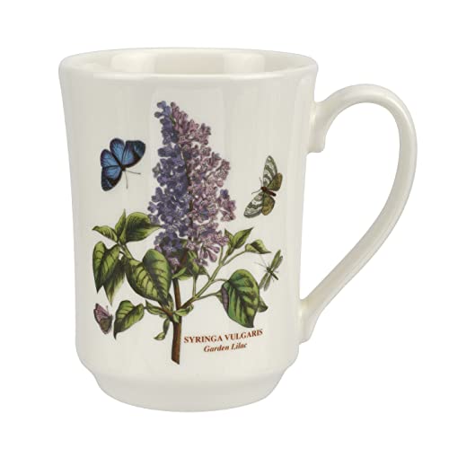 Portmeirion Botanic Garden Collection Flared Tankard Mug | 14 Oz Coffee Mug with Garden Lilac Motif | Made in England from Fine Earthenware | Dishwasher Safe