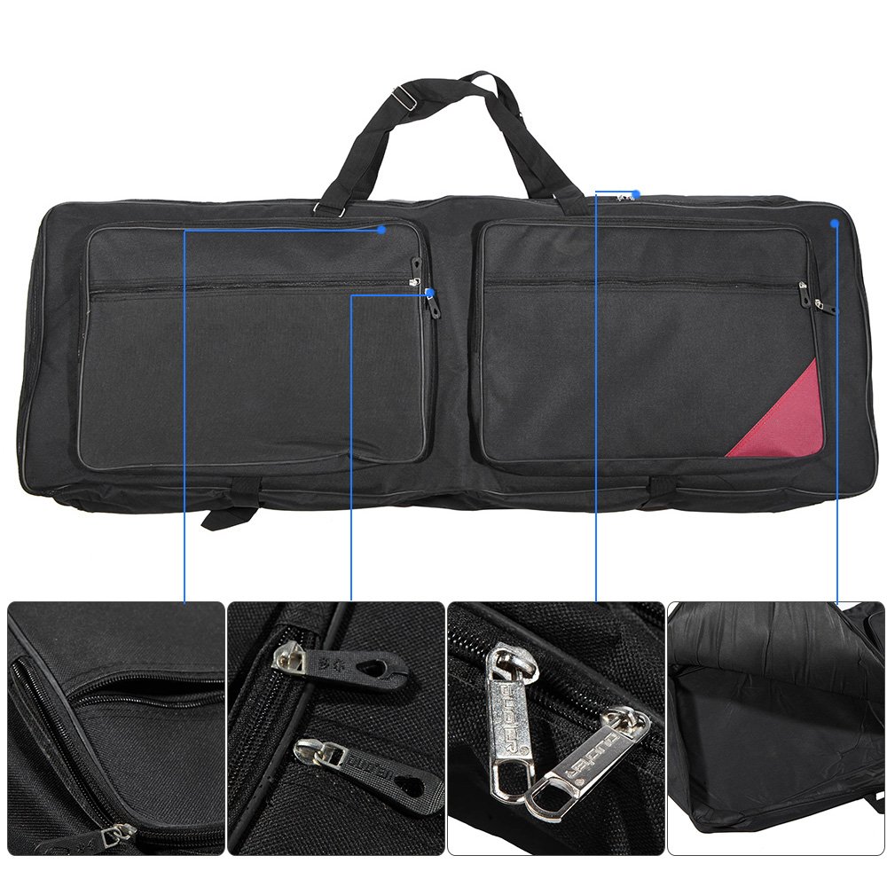 Btuty Keyboard Gig Bag for 73-Key/76-Key Electric Piano, Soft Case, Durable 600D Cloth PE Foam Padded Dual Zipper
