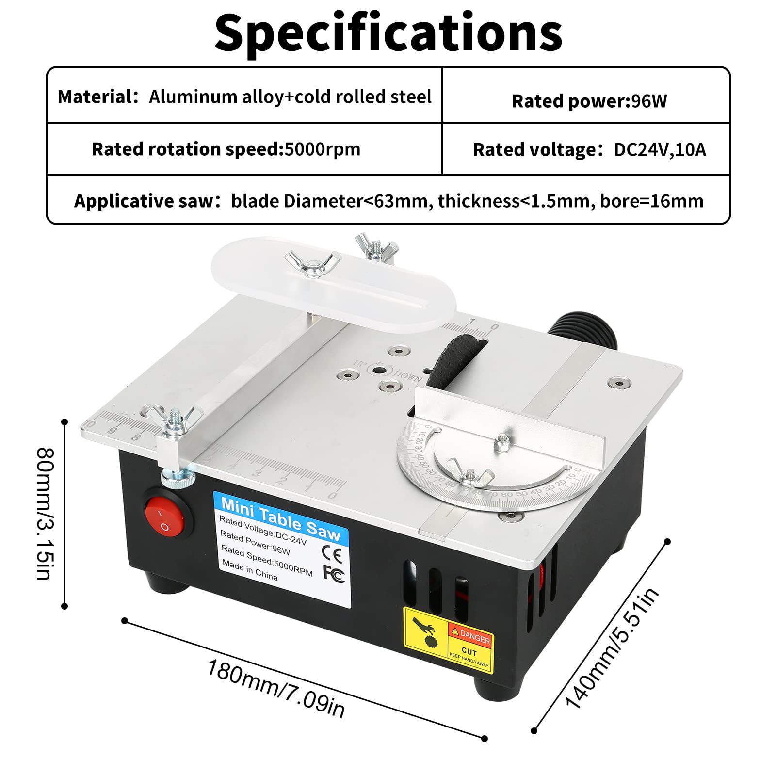 DEWIN Mini Table Saw for Crafts S3 Portable Precision Table Saw,96W mini Desktop Electric Saw 7 Speed Adjustable,DIY Model Crafts Cutting Tool for Wood Plastic Acrylic Cutting