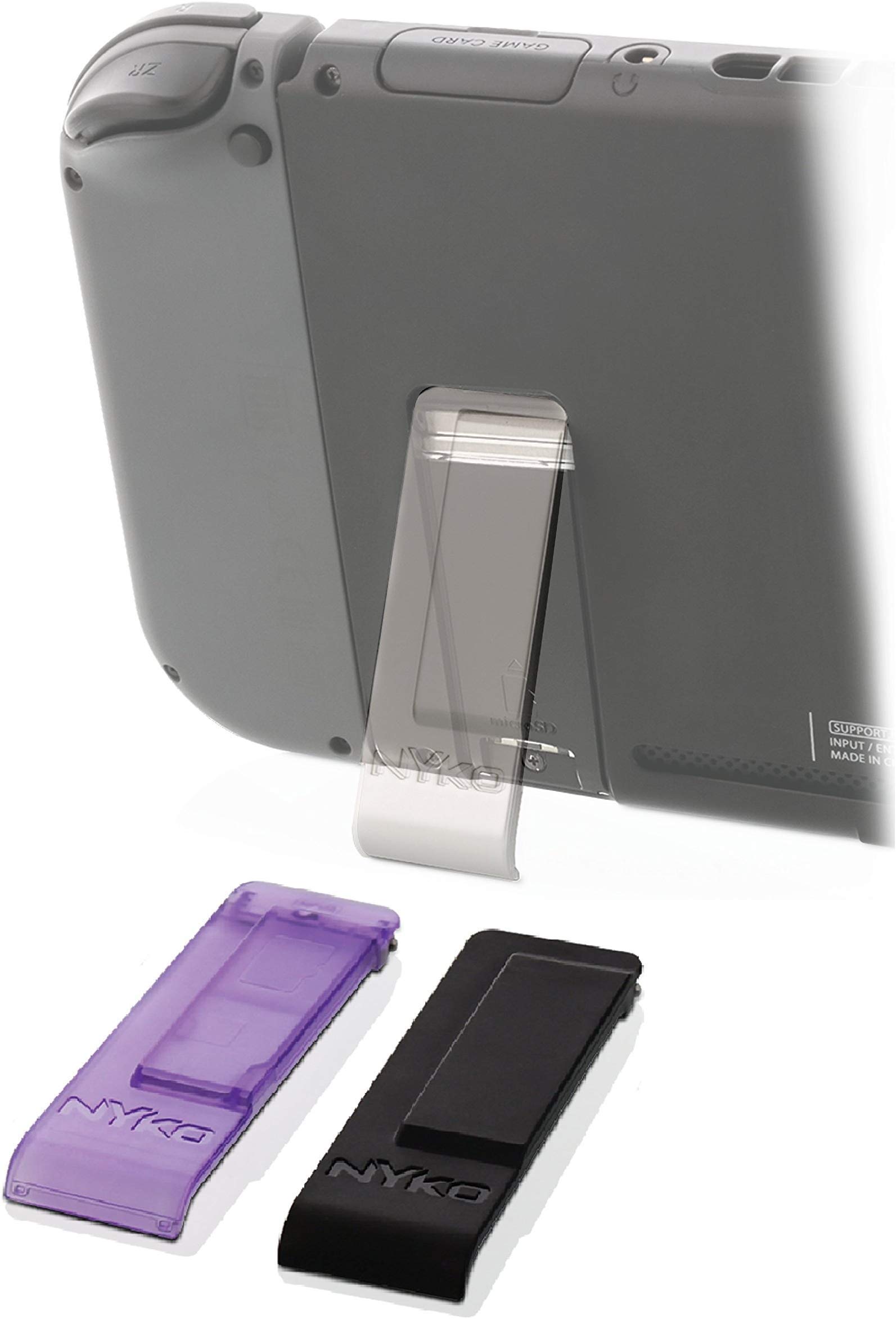 Nyko Kick Stand Multi-Pak - 3 Various Color Replacement Kickstands with Built-In SD Card Storage for Nintendo Switch