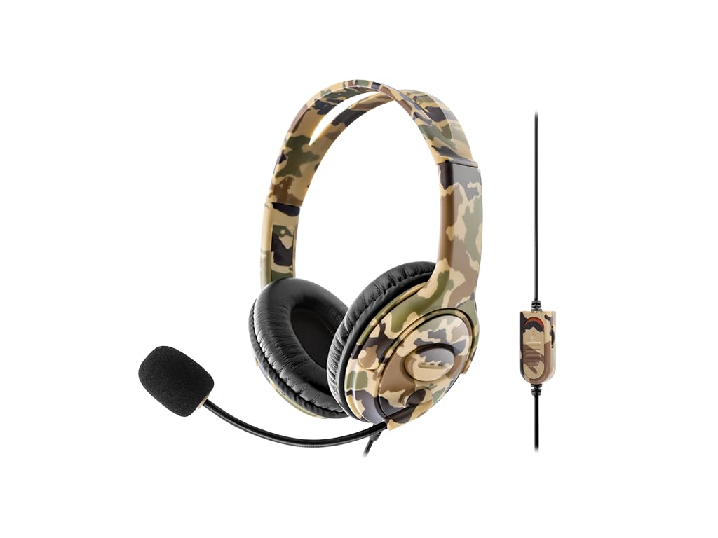 Nyko Standard Issue Headset - Universal Stereo Gaming Headset w/Omni-Directional Microphone, Soft Ear Cushions & 40mm Driver Speakers - Perfect for PS5, PS4, Xbox, & Nintendo Switch - Desert Camo