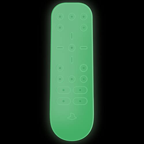 PlayVital Glow in Dark Green Silicone Protective Remote Case for ps5 Media Remote Cover, Ergonomic Design Full Body Protector Skin for ps5 Remote Control