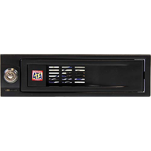 StarTech.com 5.25in Trayless Hot Swap Mobile Rack for 3.5in Hard Drive - Internal SATA Backplane Enclosure - Lockable drive bay , TAA (HSB100SATBK)