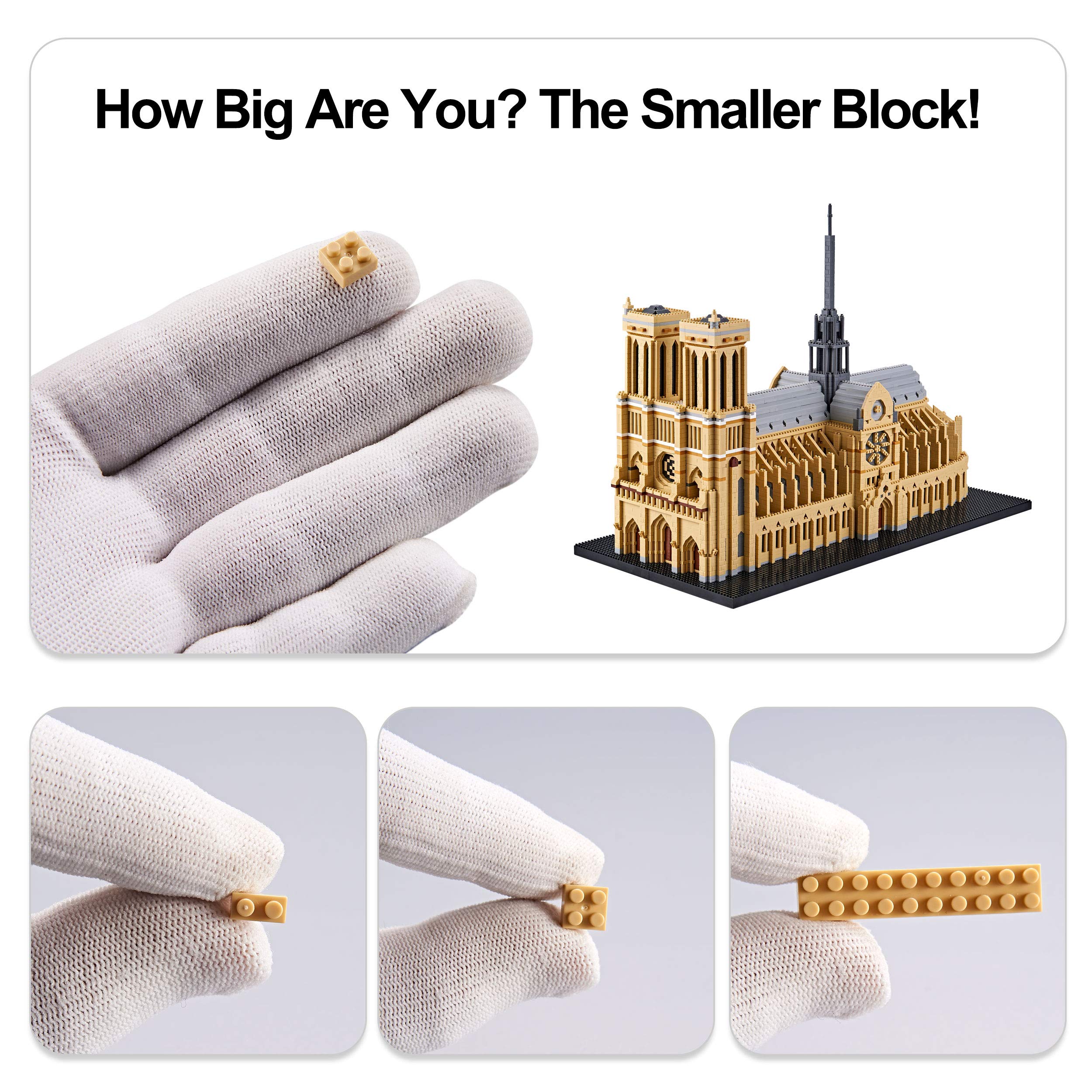 YaJie Notre Dame Architecture Collection Micro Building Blocks Modle Set,Building Set Toy Gift for Adults and Teens (7380 Pieces)