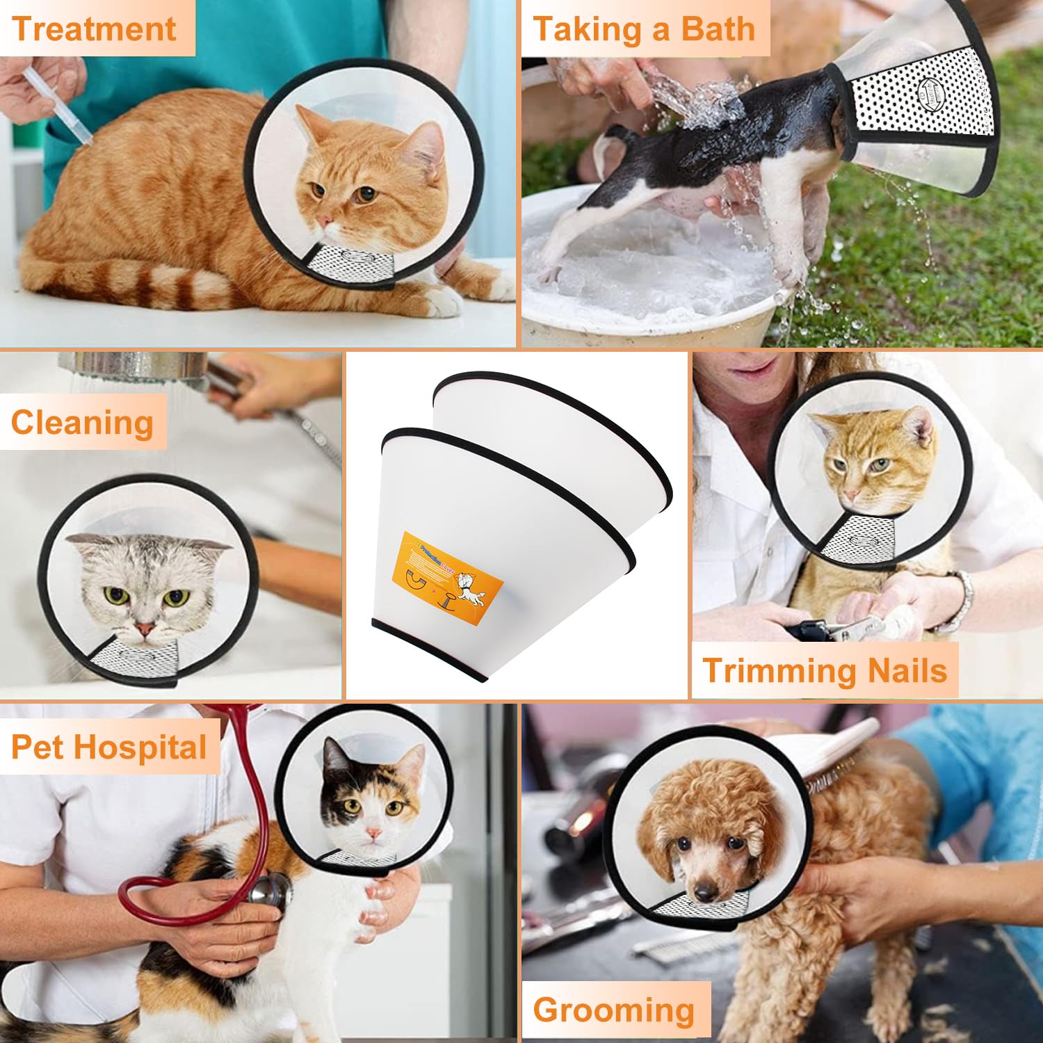 Juvielich Soft Dog Cone Collar for Small Medium Dogs Comfy Cones to Stop Licking Protective Collar for Dog After Surgery Anti-Bite Lick, Adjustable Recovery Elizabethan Dog Collar 1 Pcs(Neck:14-18in)