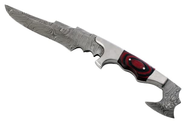 Custom handmade Damascus steel fixed blade hunting knife. PPI-12