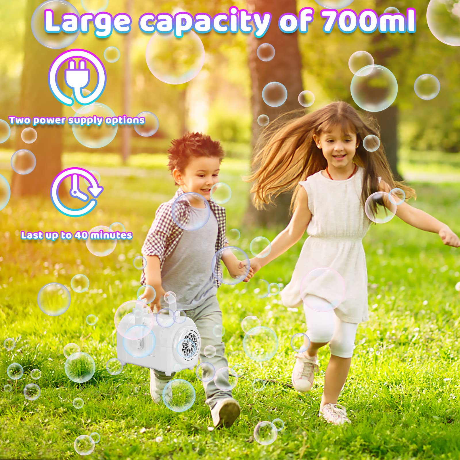 Bubble Machine Durable Automatic Bubble Maker,8000+ Bubbles for Kids Boys Girl Bubble Maker Bubble Toys for Indoor Outdoor Parties(White Mailbox)