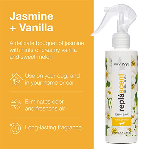 Isle of Dogs Replascents Odor Neutralizing Spray, Jasmine & Vanilla, 8 Ounce (733-8)