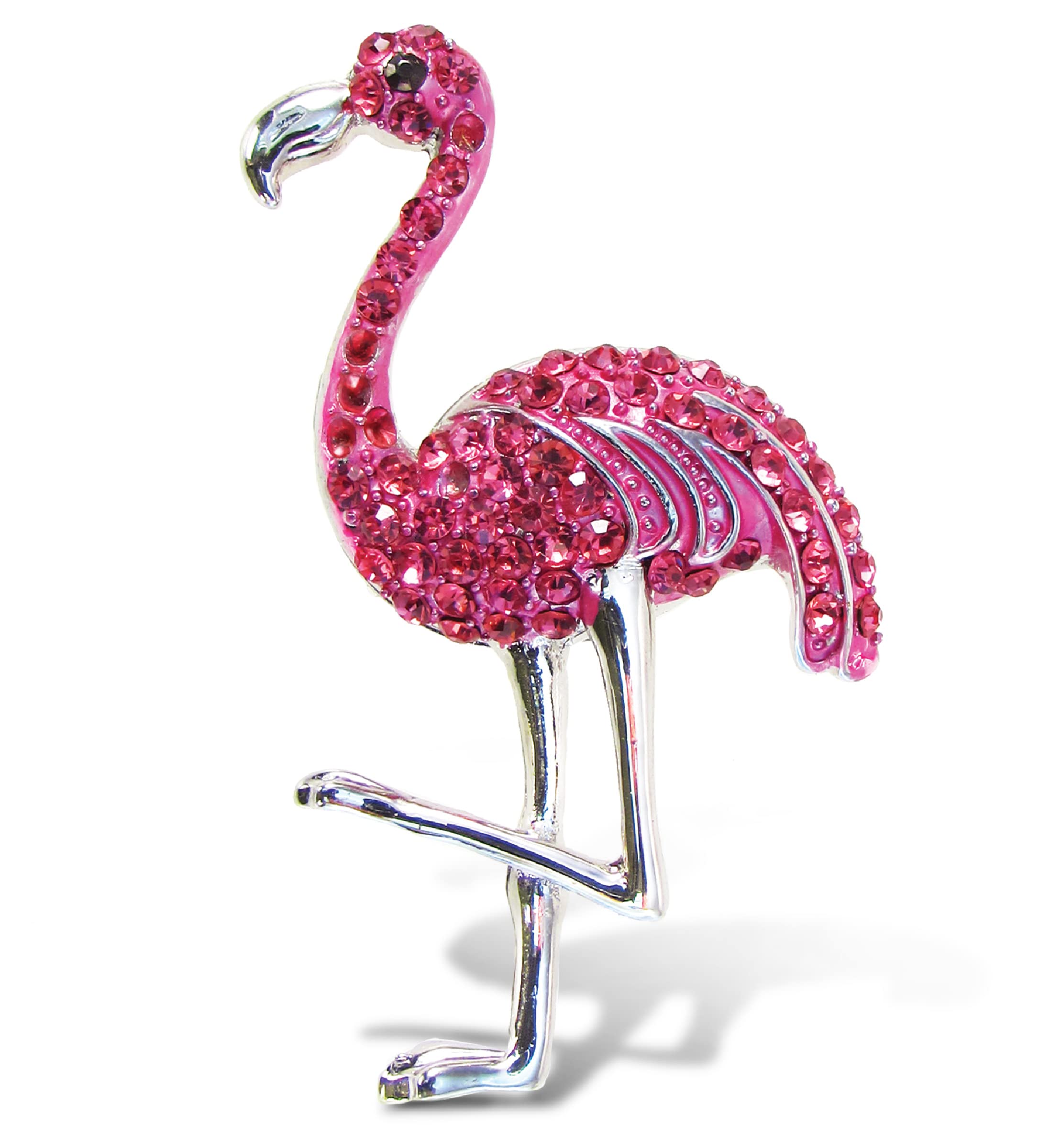 CoTa Global Sparkling Pink Flamingo Refrigerator Magnet - Elegant Pink Rhinestone Crystals, Cute Flamingo Magnet for Kitchen Fridge, Locker, Cute Home Flamingo Decor, Flamingo Kitchen Gifts - 2.5 Inch
