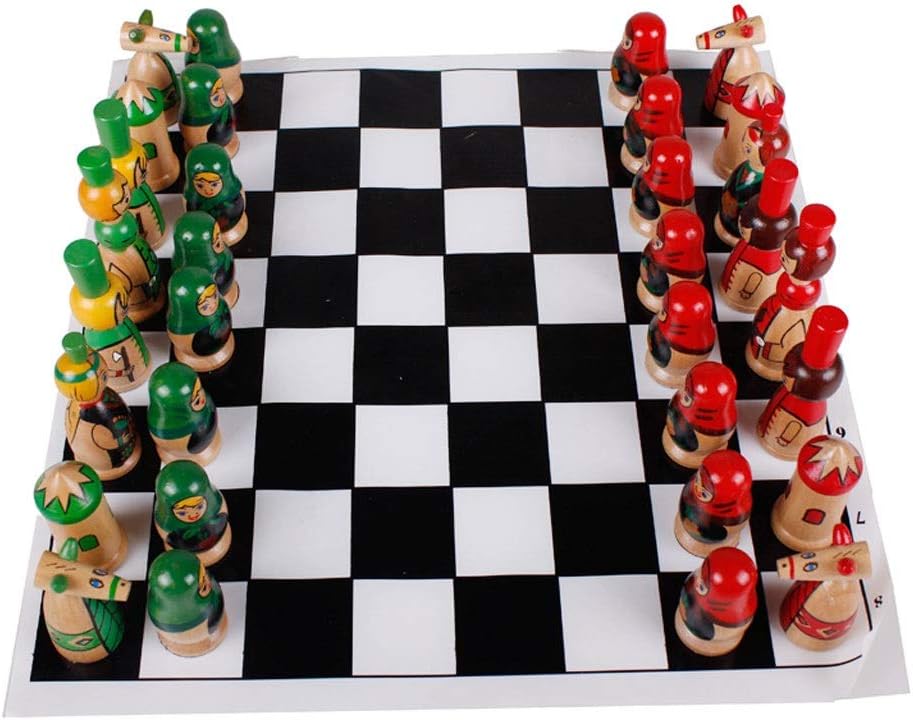 Chess Set Chess Pieces Chessman-Travel Nice Gift for Friends Game Collection Cartoon Character Type