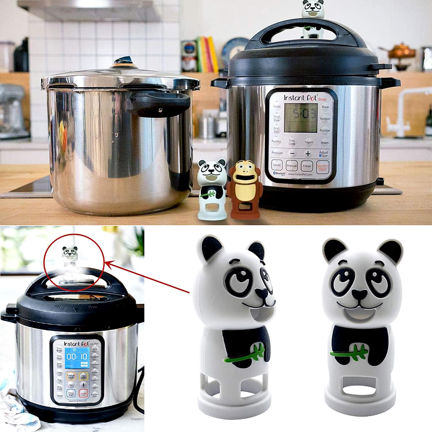 BRAVER LEMON Pressure Release Diverter for Instant Pot, Sumille Silicone IP Steam Diverter Pressure Cookers Valve Accessory Compatible with Instapot Ultra, Smart, DUO, Duo Plus (Panda)