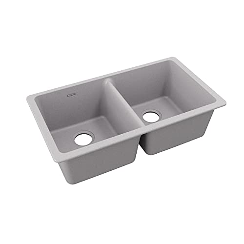 Elkay Quartz Classic ELGU3322GS0 Greystone Equal Double Bowl Undermount Sink