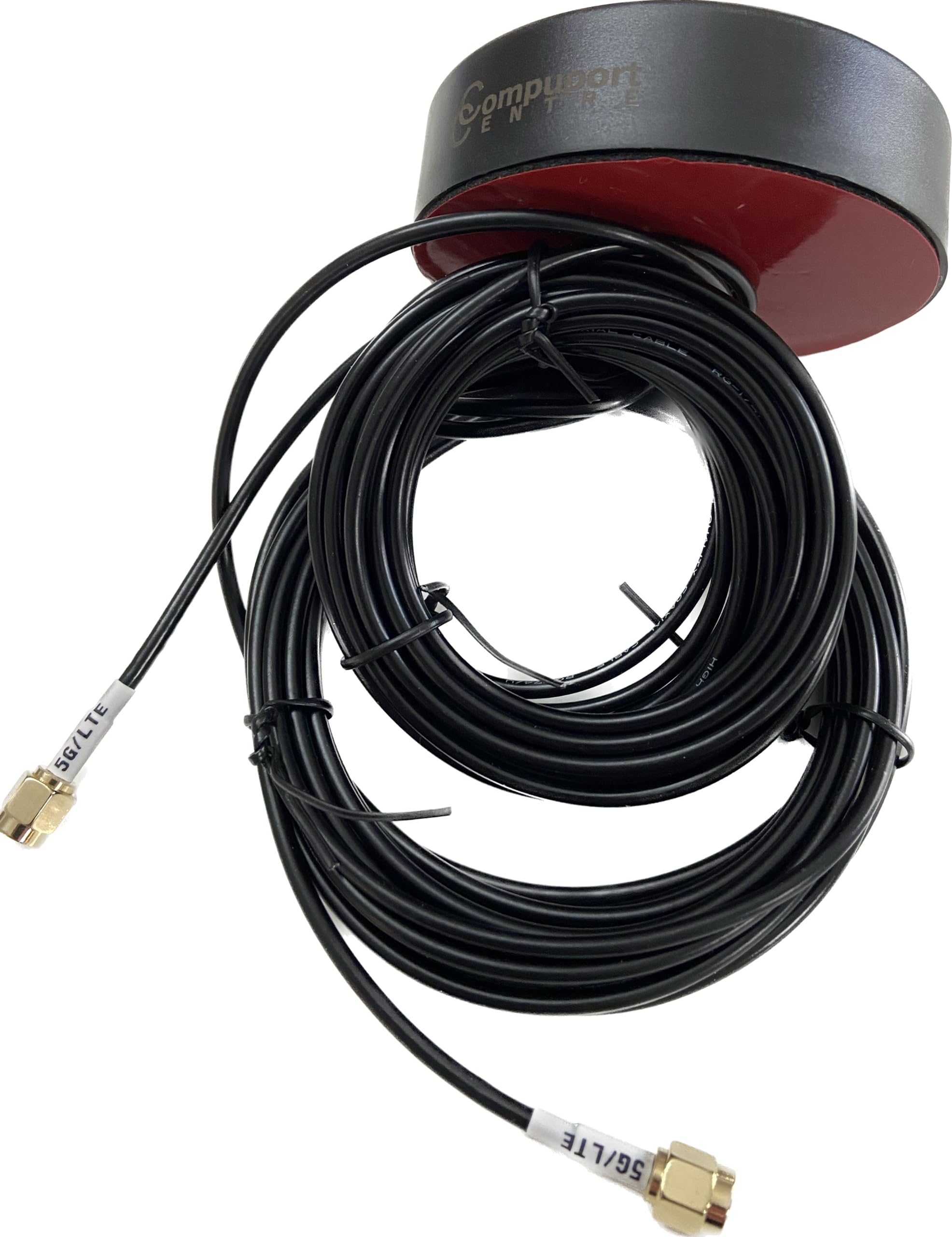 CompuPort 5G LTE MIMO Puck Antenna, Vandal Resistance, Dual-Diversity 15ft. Cables with SMA Male connectors, Omni-Directional Compatible with Sierra Wireless, Teltonika, Digi, & Cradlepoint.
