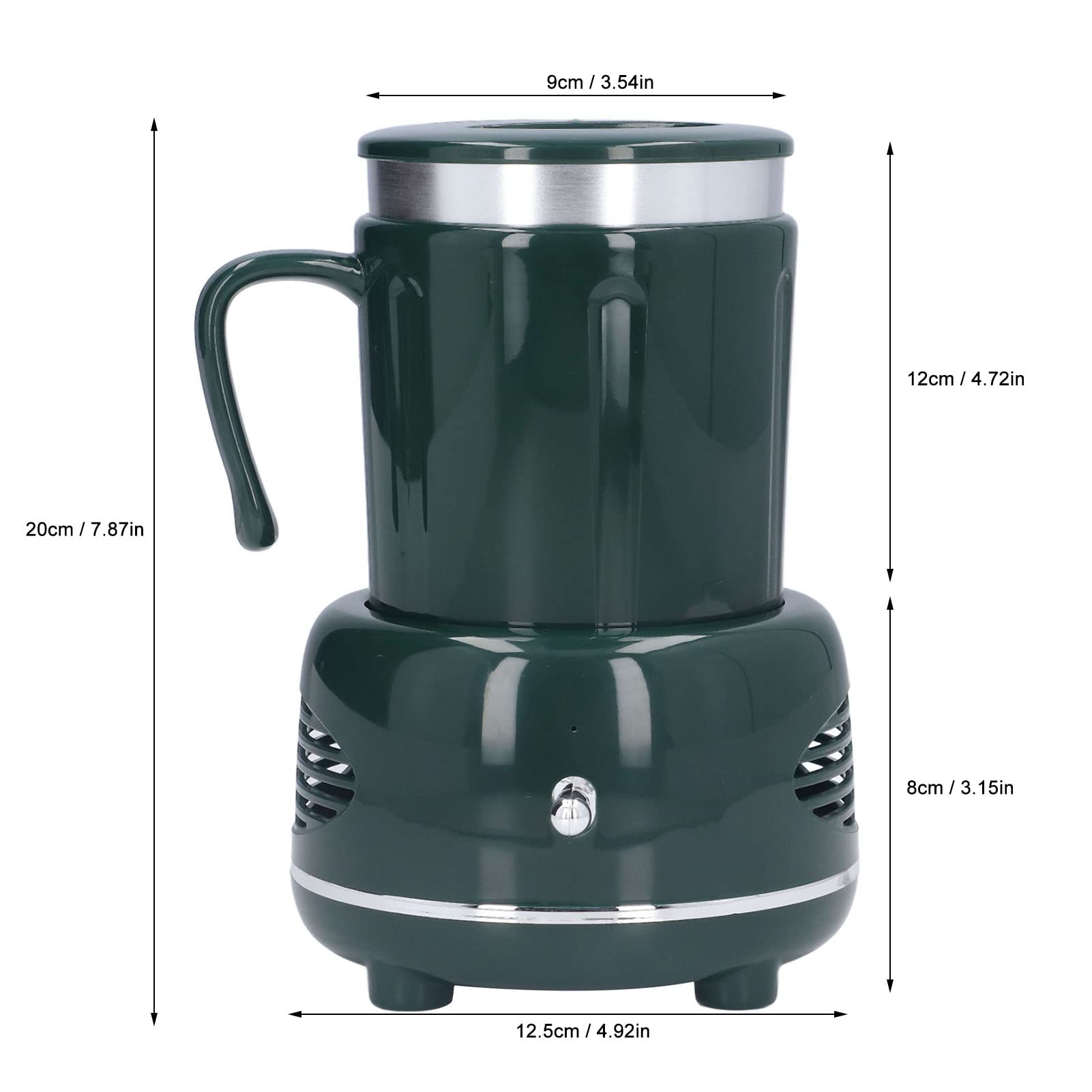 Coffee Mug Warmer and Cooler, 2 in 1 Beverag Fast Cooling Heating Coffee Mug Electric Drink Cooler Warmer Cup with Curved Handle Nonslip Pads, Coffee Cup Warmer for Coffee Milk Tea (Green)