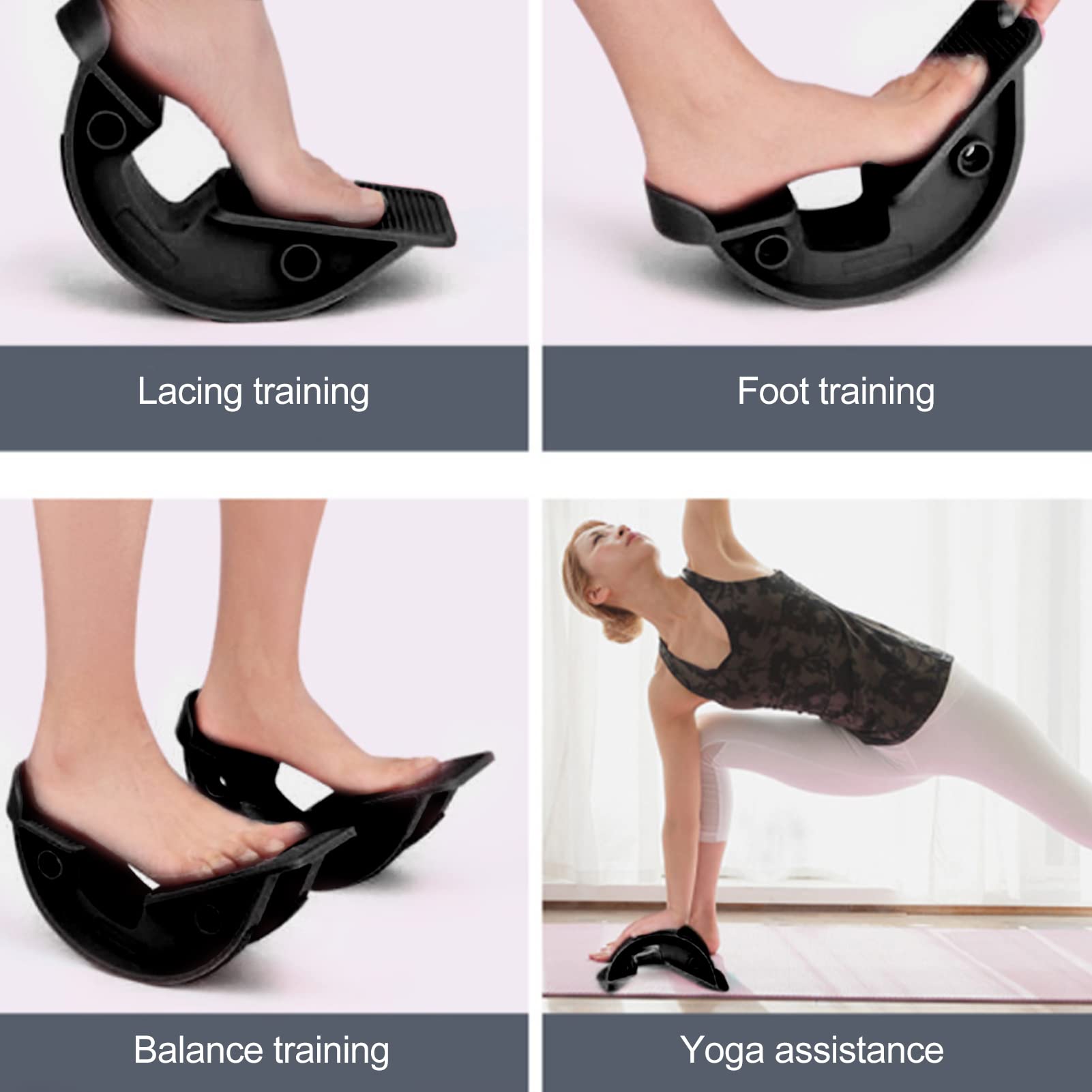 Calf Stretcher, Foot Rocker Ankle Wedge Stretch Black Achilles Tendon Support for Plantar Fasciitis