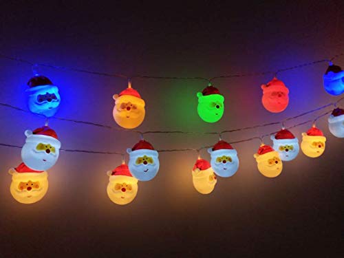 Santa Claus Shape String Lights, Indoor & Outdoor Christmas Tree Patio Gardens Home Party Decoration (1.5M, White)