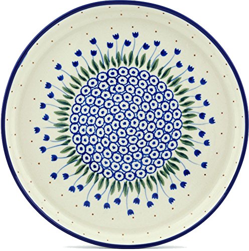 Polish Pottery Cookie Platter 10-inch Water Tulip