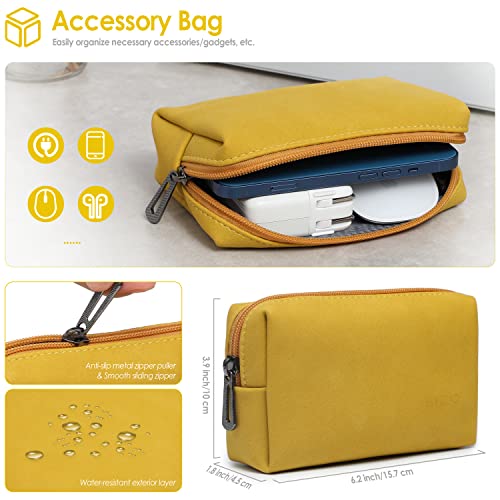 HYZUO 13.3-14 Inch Laptop Sleeve Case Compatible with MacBook Pro 14 M2/M1 Pro/Max A2779 A2442 2021-2023, MacBook Air 13 Inch 2010-2017, with Accessory Bag-Olive Yellow