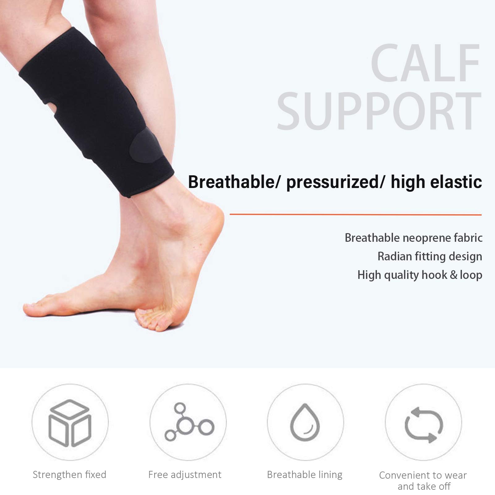 Calf Support Brace Calf Compression Calf Sleeve Lower Leg Wrap Splint for Sports Support Muscle Pain Relief