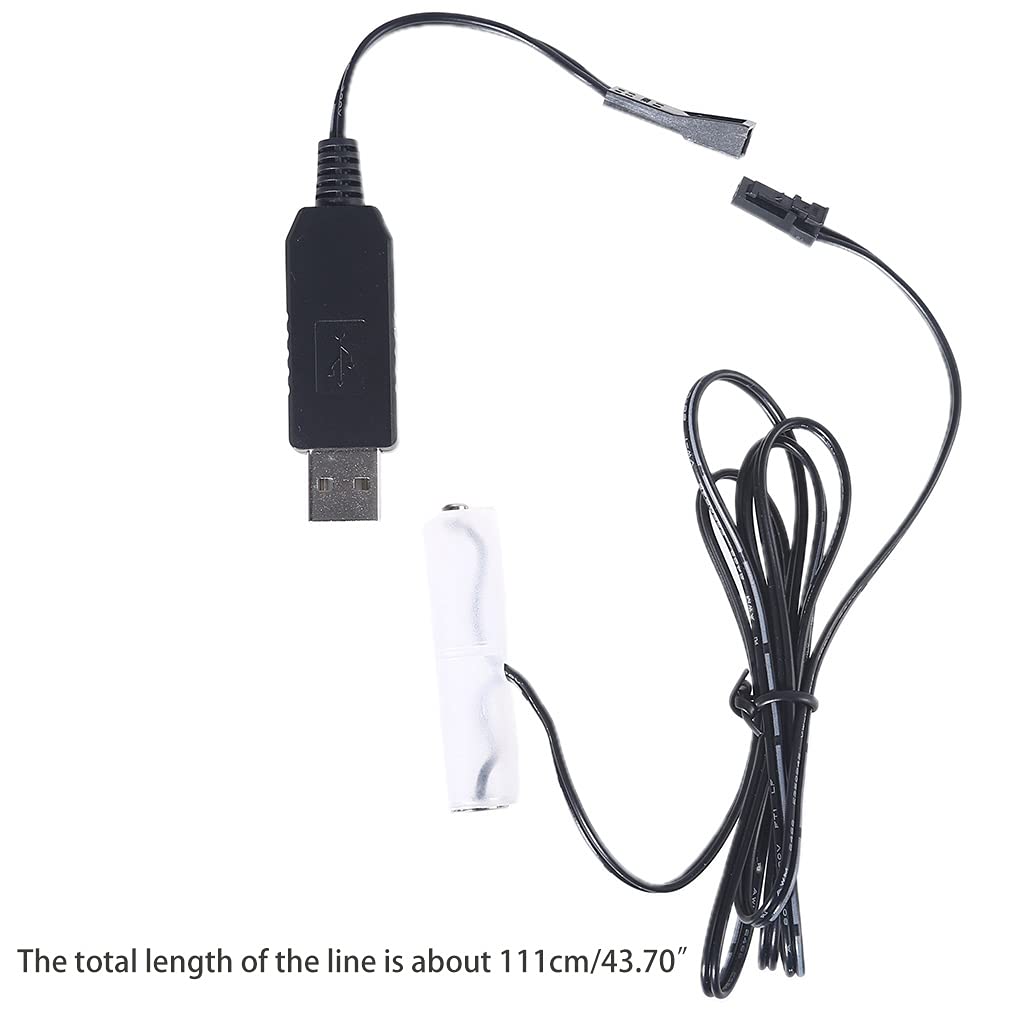Diarypiece USB to AA Batteries Eliminators Cable, 1-4x 1.5V AA Batteries for Beard Trimmer Toothbrush Make-up Mirror Gameboy