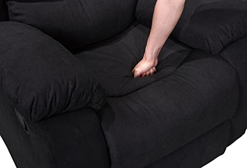 ICE ARMOR 996002BK Manual Overstuffed Cushions for Bedroom and Living Room Recliner Sofa Chair in Black Finish Black 36D x 36W x 40H in