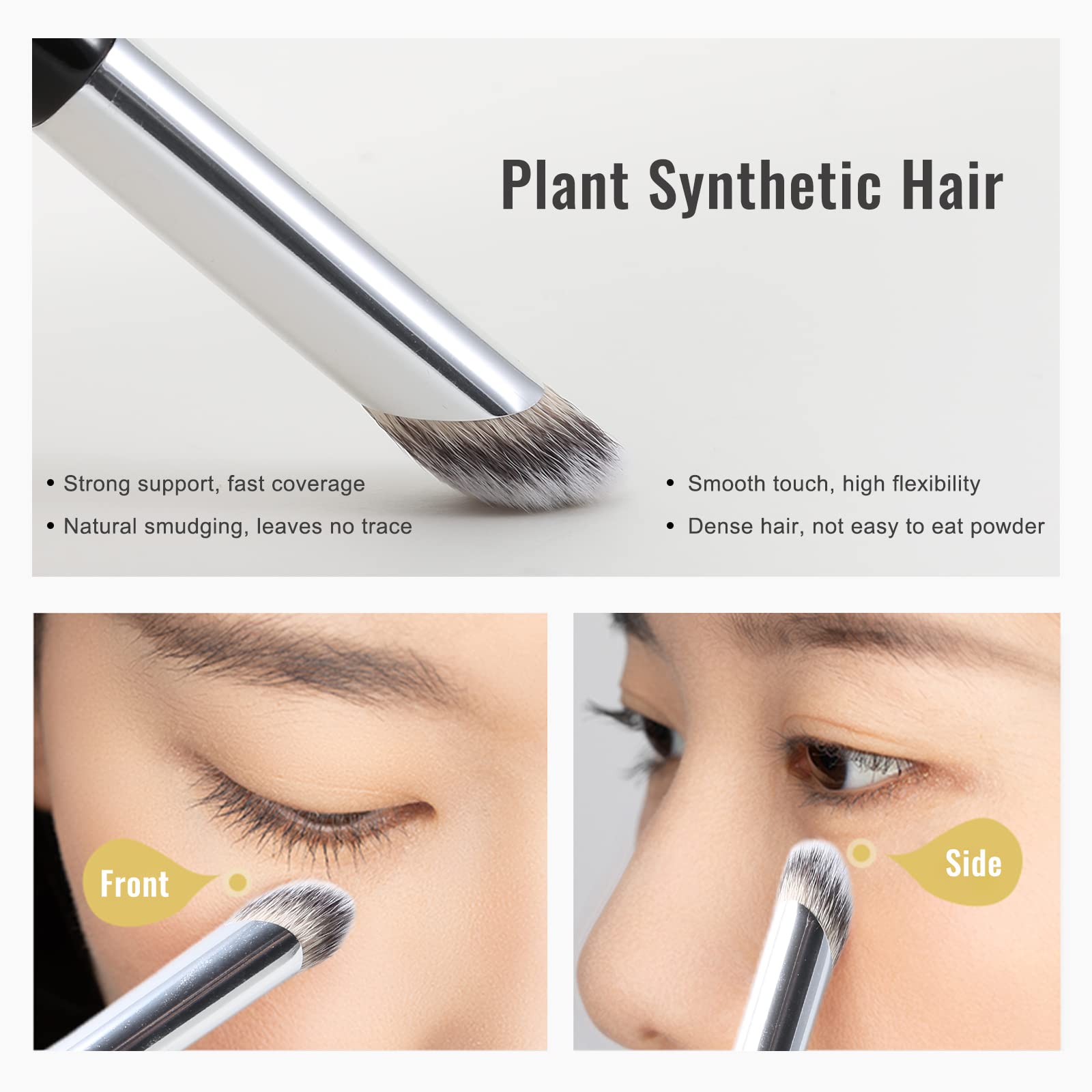 Erinde Small Angled Under Eye Concealer Brush, Nose Contour Brush for Bronzer, Professional Foundation Contour Concealer Makeup Brush for Blending Liquid, Cream or Flawless Powder Cosmetics