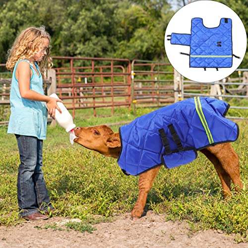 Generic Calf Blanket Thickened Livestock Warm Clothes - Soft Flannelette Calf Vest Winter Coat for Farm Cows Horses - Random Style