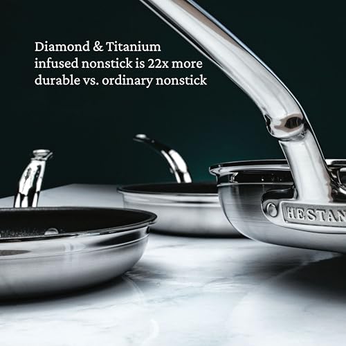Hestan - ProBond Collection - TITUM 100% Triple Bonded Nonstick Stainless Steel Frying Pan, Induction Cooktop Compatible, Made without PFOAs (12.5-Inch)